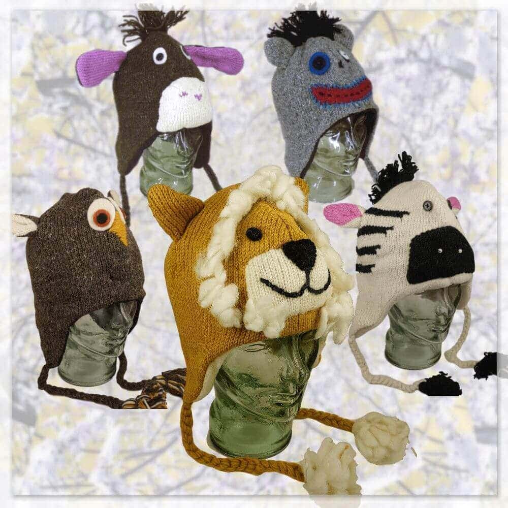 Animal Hats with Fleece Lining | Handmade in Nepal | Karma Gear